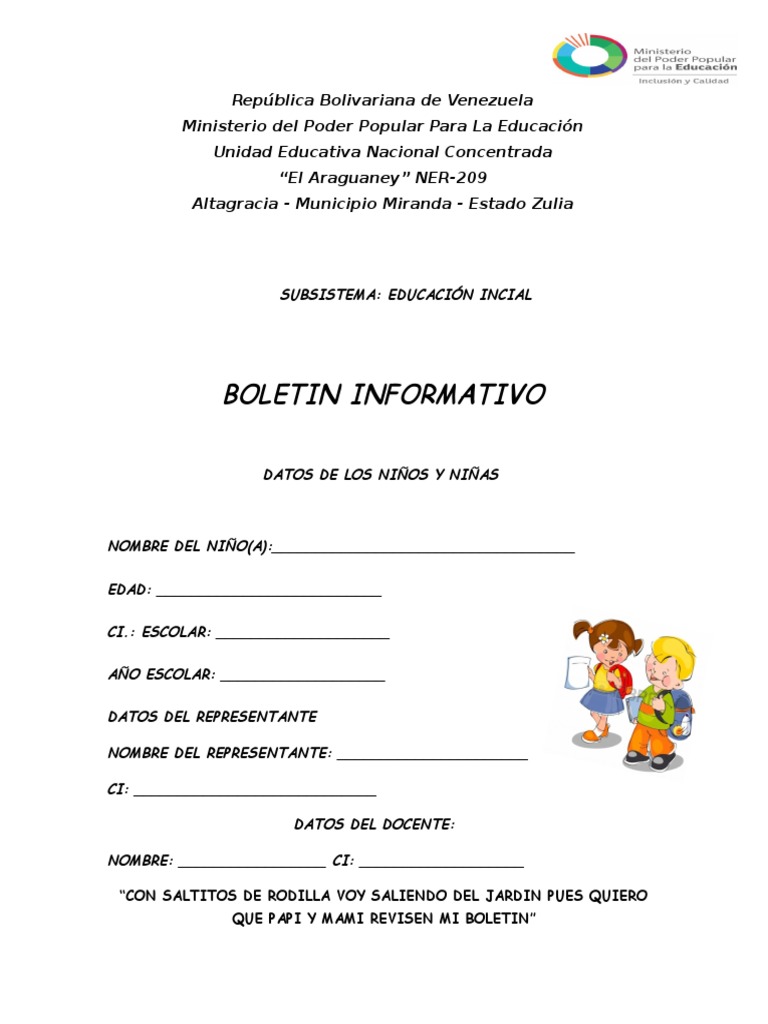 Boletin Preescolar | PDF