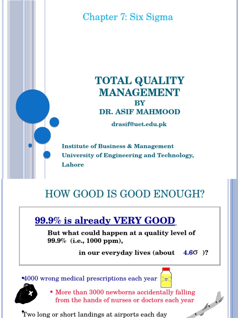 Chapter # 07 (Six Sigma) | PDF | Six Sigma | Design For Six Sigma