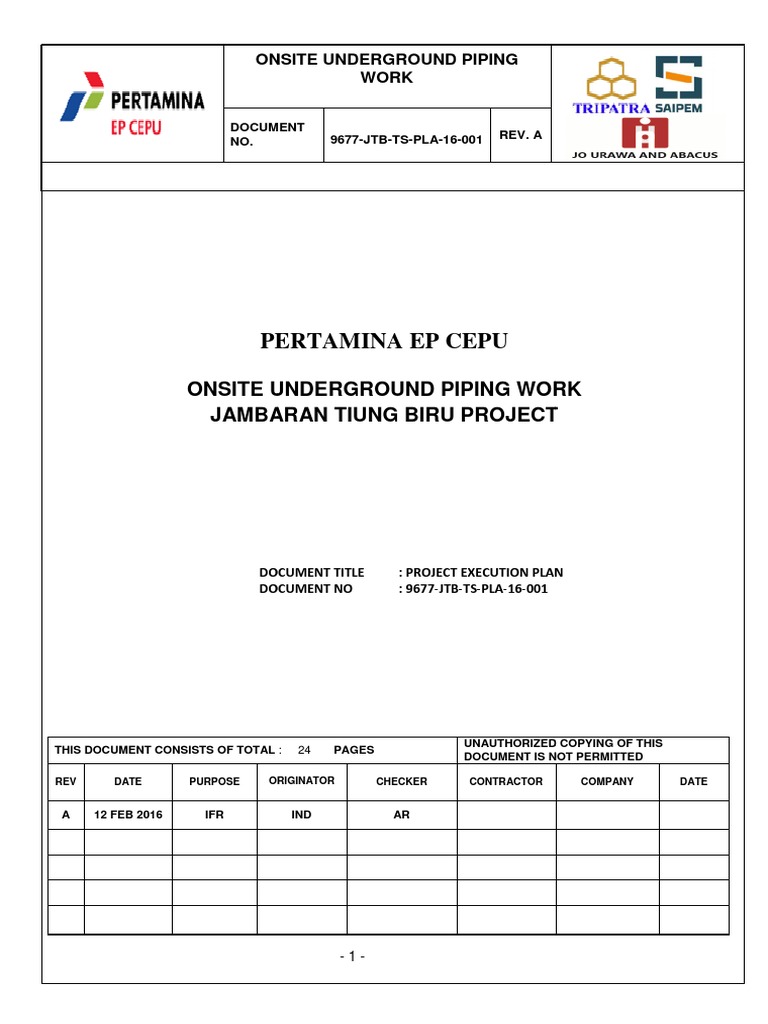 project-execution-plan-specification-technical-standard-general