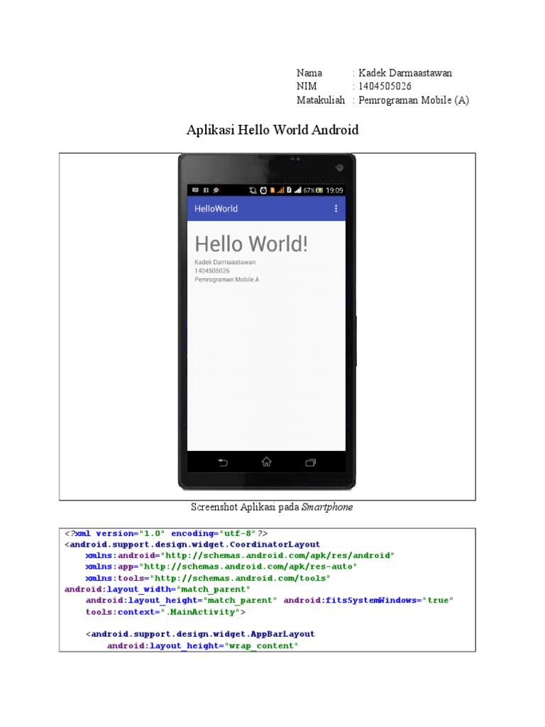 Android Hello World App Tutorial | PDF | Business