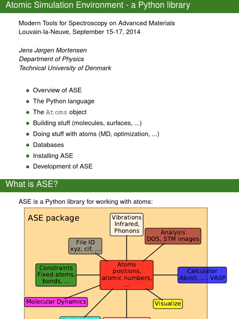 Atomic Simulation Enviornment | PDF | Computer Programming | Areas Of ...