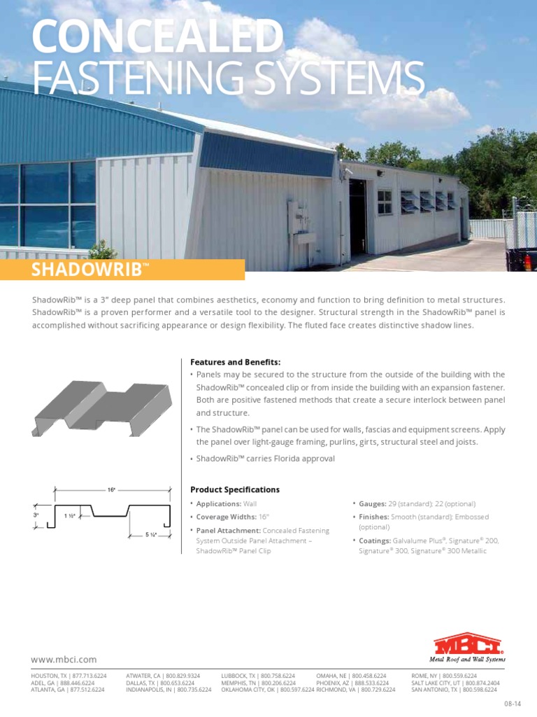 MBCI Slick ShadowRib | PDF | Industries | Engineering