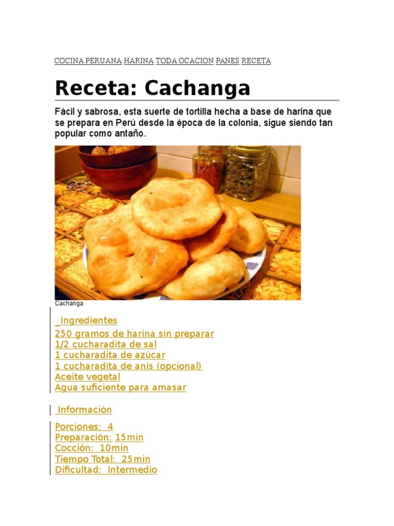 Receta de Cachangas | PDF