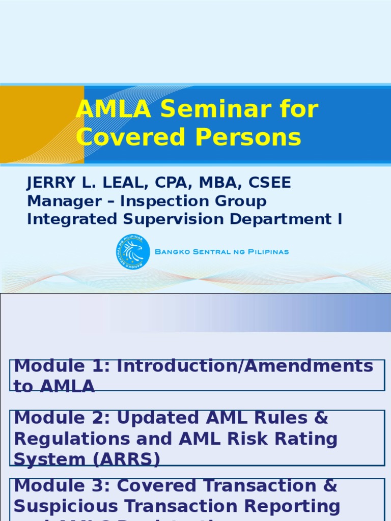 AMLA | PDF | Money Laundering | Identity Document