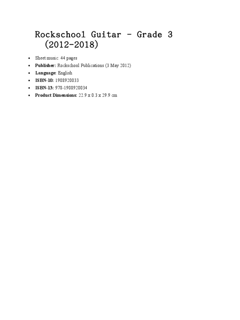 Rockschool Guitar Grade 3 Overview | PDF | Games & Activities | Art