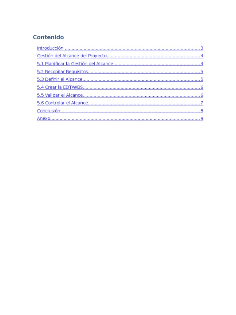 Procesos de Gestión del Alcance PMBOK | PDF | Ingeniería de ...
