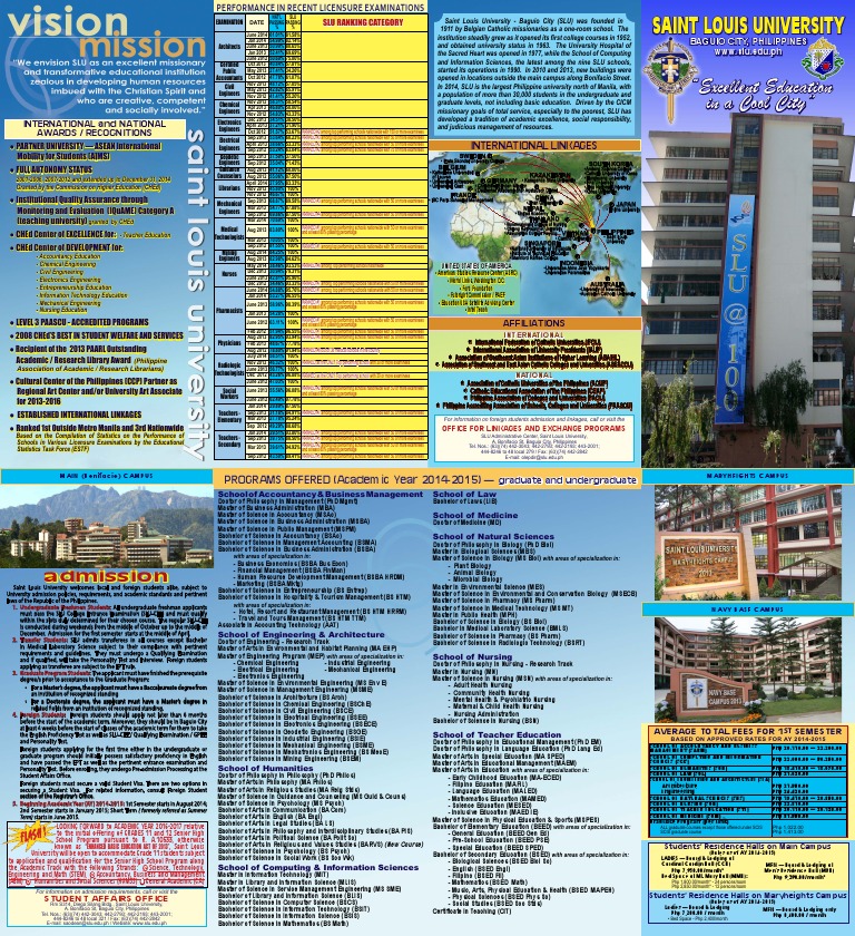 Slu Brochure Ay 2014-2015 | PDF | Academic Degree | University And ...