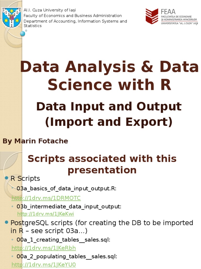 03 Data Input Output Pdf Comma Separated Values Postgre Sql