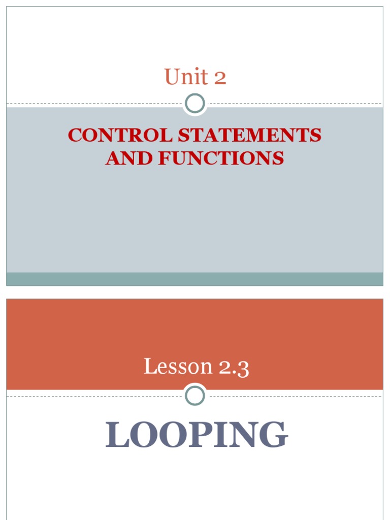 Lesson 2.3 Looping | Download Free PDF | Control Flow | Prime Number
