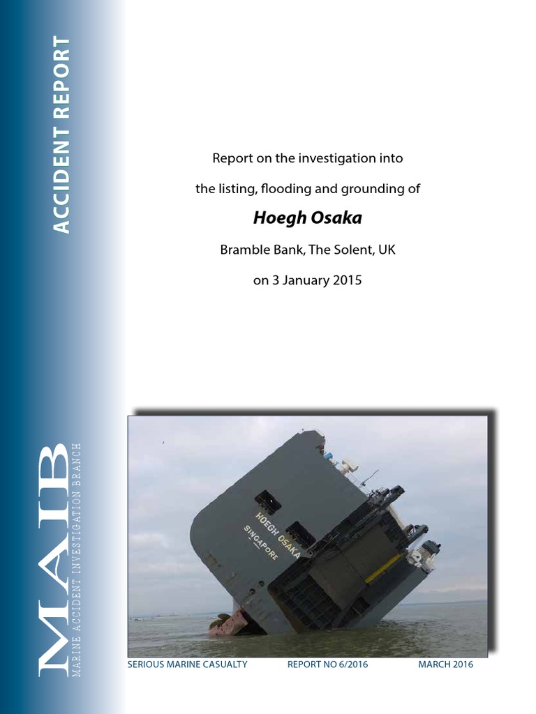 Hoegh Osaka MAIB Report | PDF | Marine Salvage | Ships