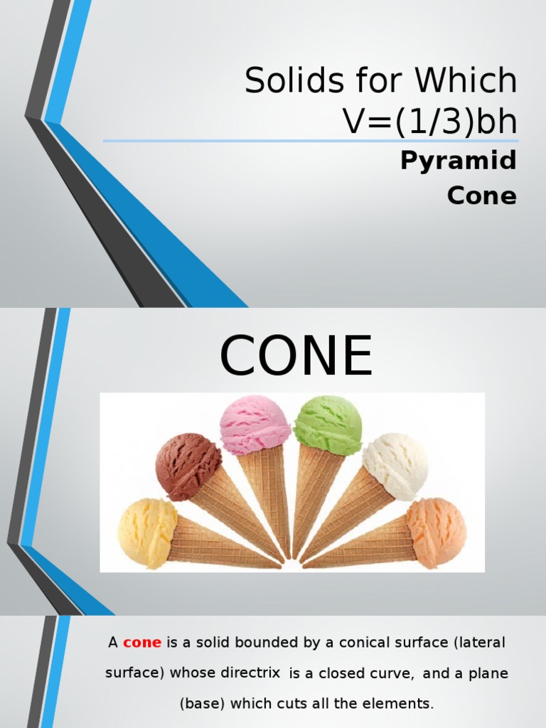 Solids (V 1) 3bh) Cone | PDF