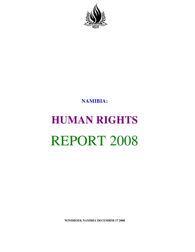 Nambia: Annual Human Rights Report: 2008 | PDF | Namibia | Human Rights
