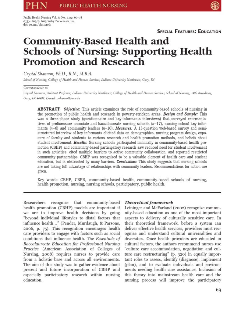 Community Based Health | PDF | Nursing | Survey Methodology