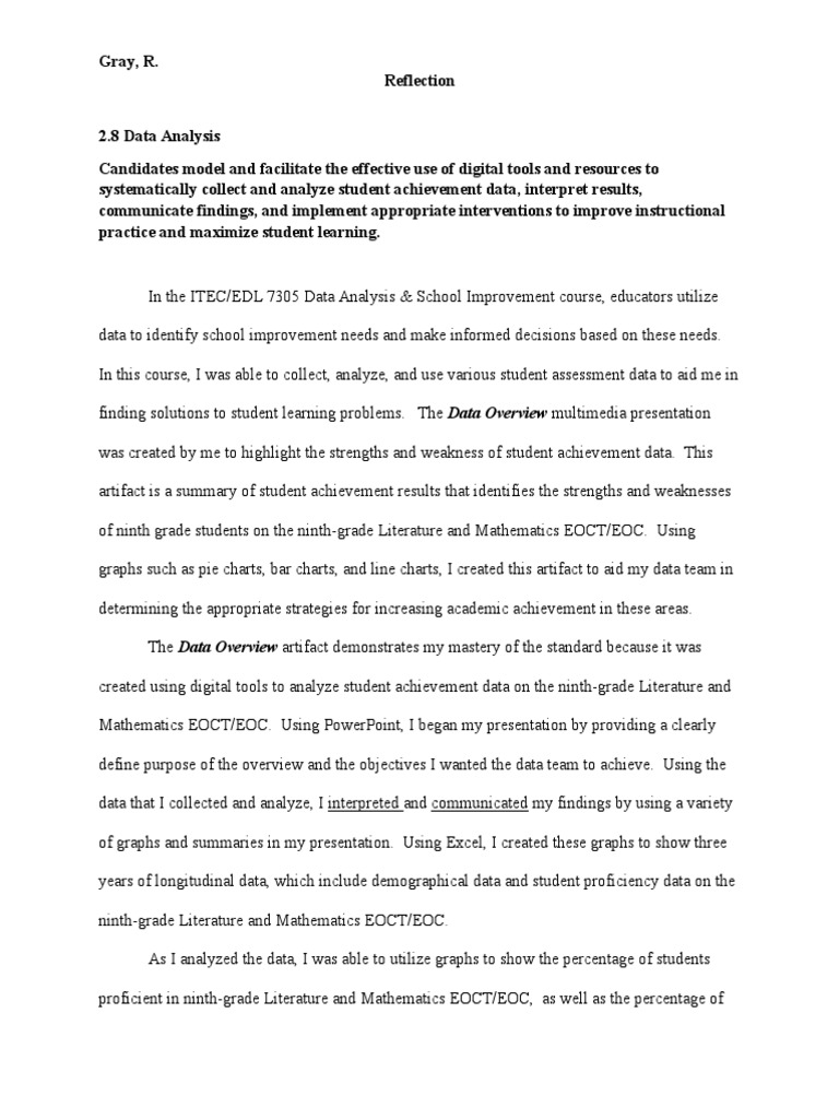 Gray Reflection 2 8 Data Analysis Ac1 Revision | PDF | Achievement Gap ...