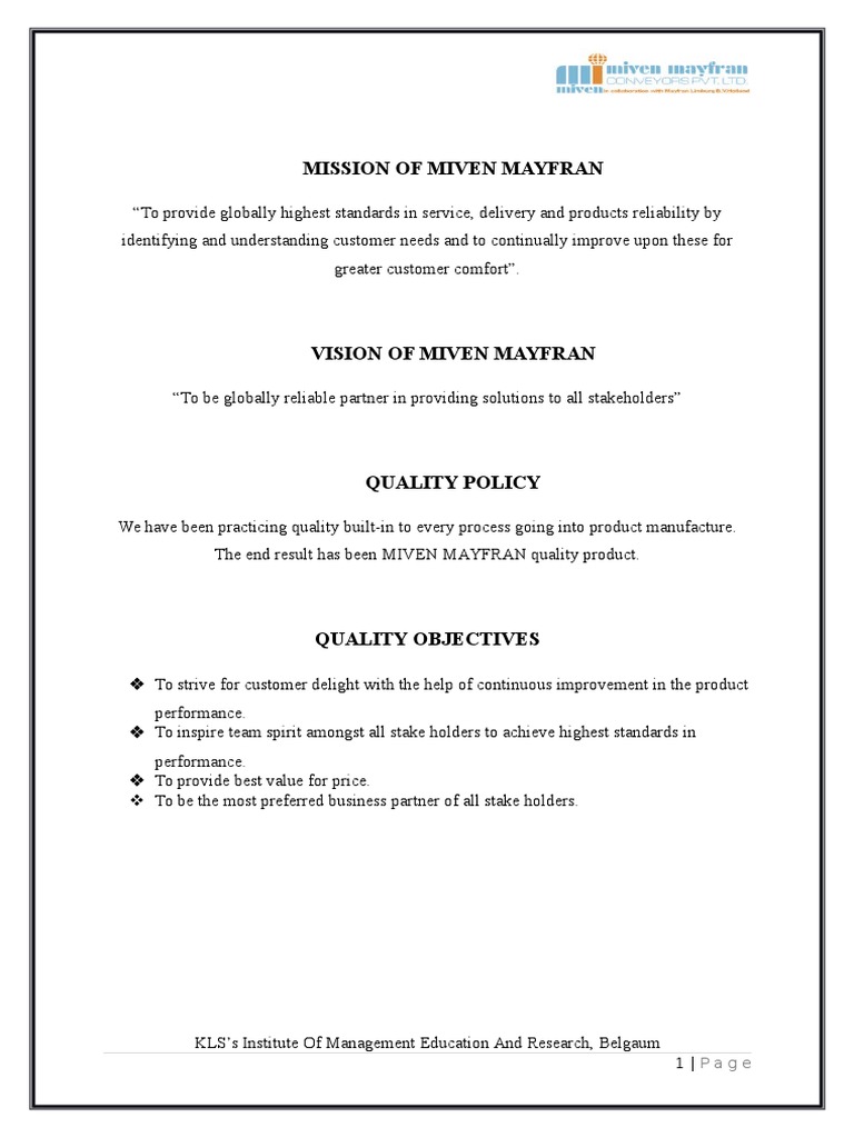 Miven Mayfran | PDF | Machine Tool | Quality (Business)