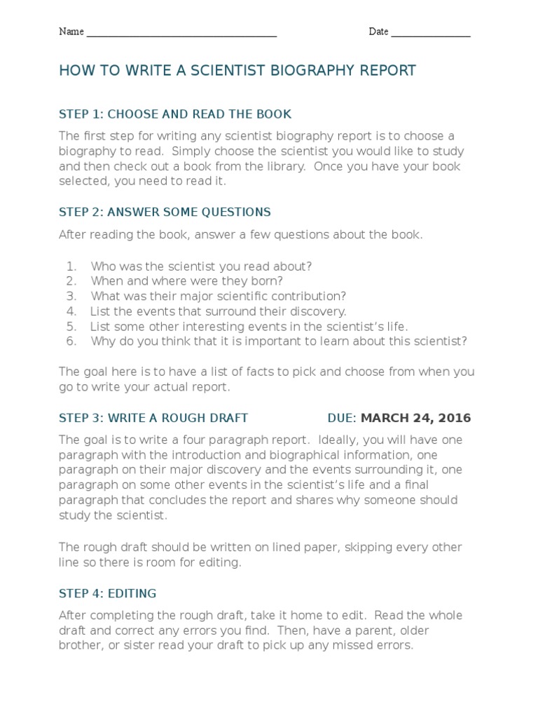 Scientist Biography Report q3 | PDF | Bibliography | Scientist