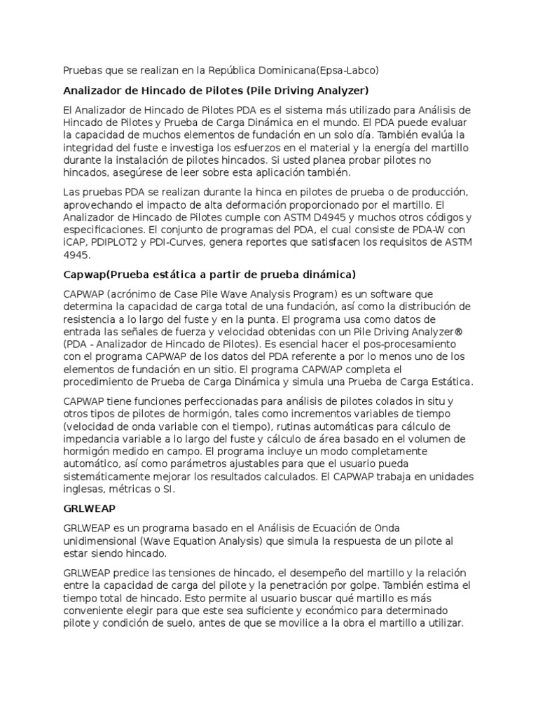 Pruebas de Epsa Labco | PDF | Olas | Dinámica (Mecánica)