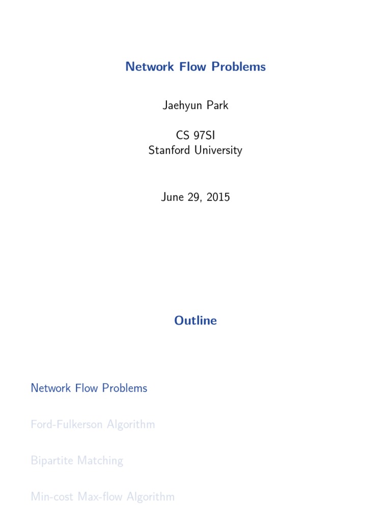 Network Flow Problems | Download Free PDF | Mathematical Relations | Operations Research