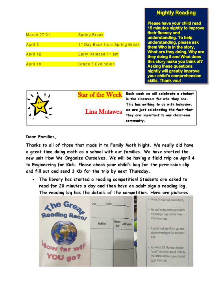 Star of The Week Lina Mutawea: Nightly Reading | PDF | Innovation ...