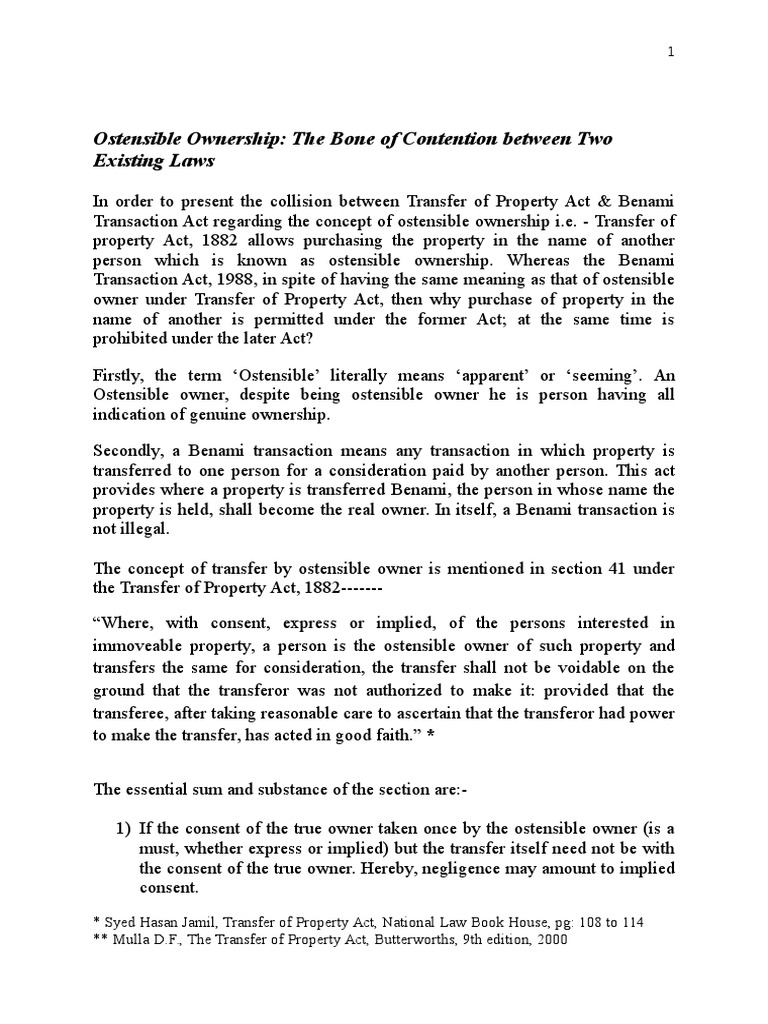 Ostensible Ownership The Bone of Content | PDF | Ownership | Property