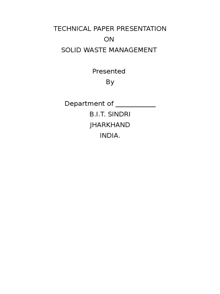 Solid Waste Paper | PDF | Municipal Solid Waste | Waste