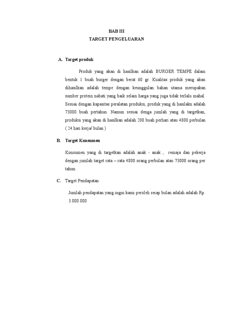 LAPORAN PROPOSAL BURGER Yang Uda Jadi | PDF