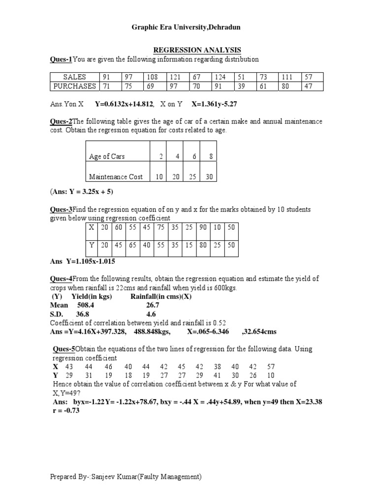 Assi Ginment Regression | PDF | Correlation And Dependence | Regression Analysis