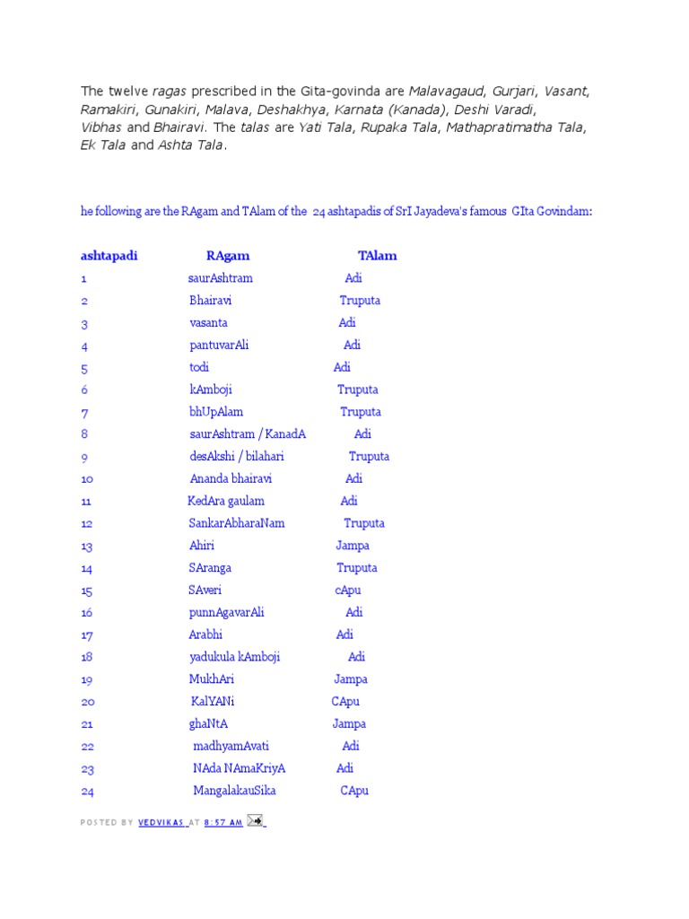 Ashtapathi | PDF | Classical And Art Music Traditions