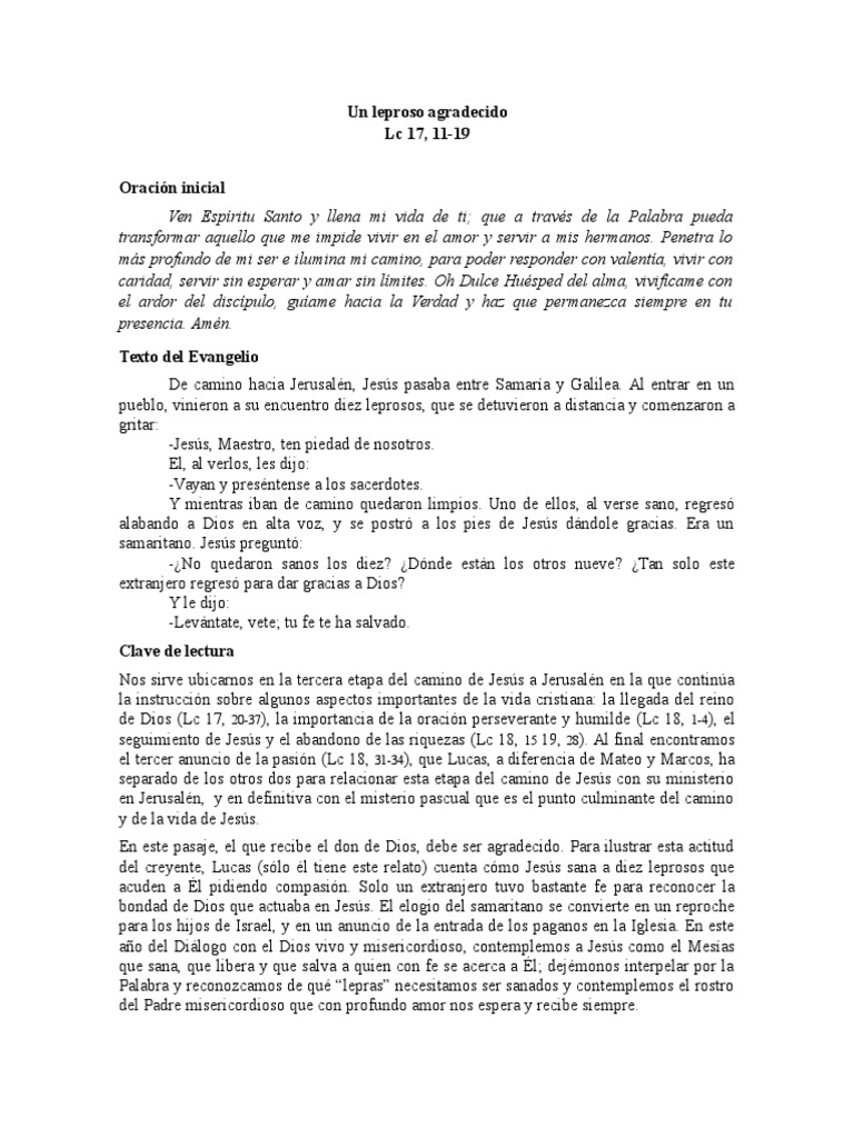 Un Leproso Agradecido | PDF