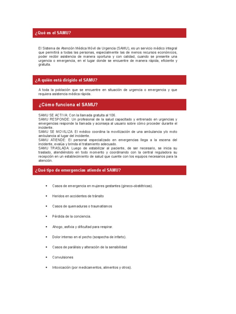 Qué Es El SAMU | PDF | Ambulancia | Ciencias de la Salud