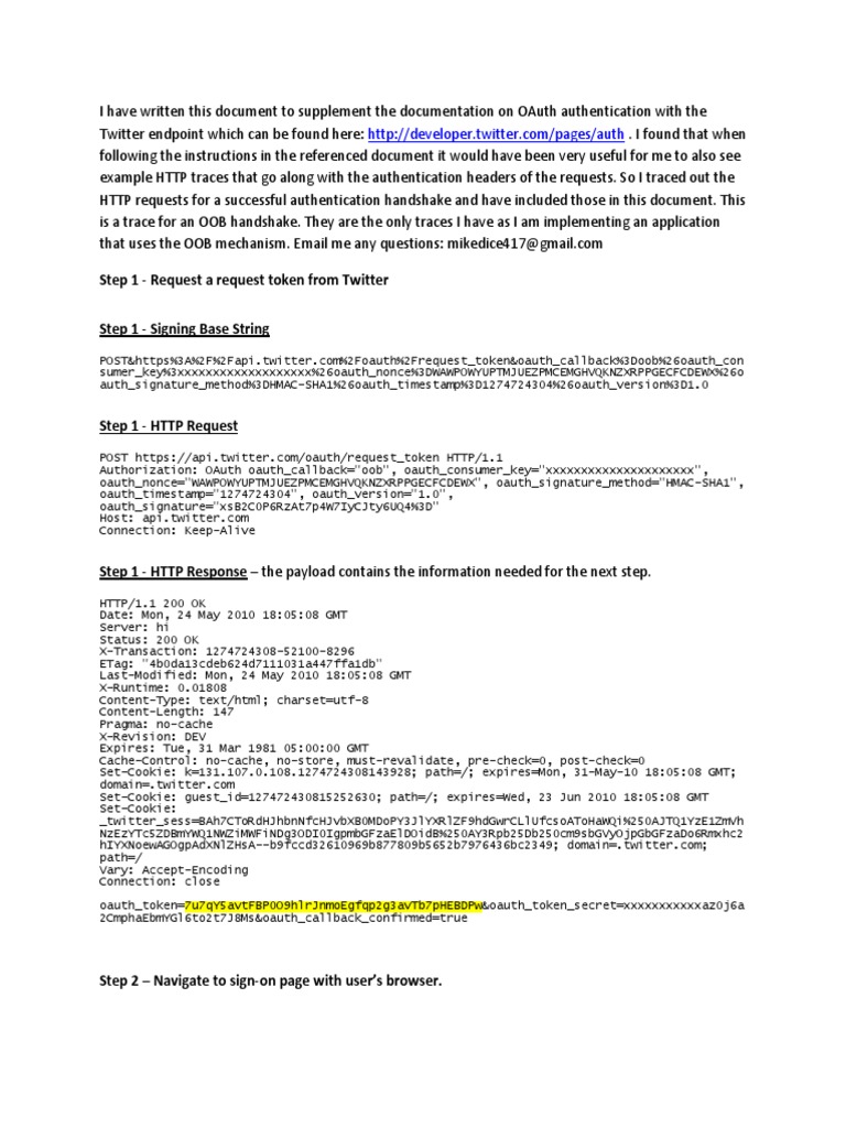 TwitterOauth - Oob Authentication | PDF | Hypertext Transfer Protocol ...