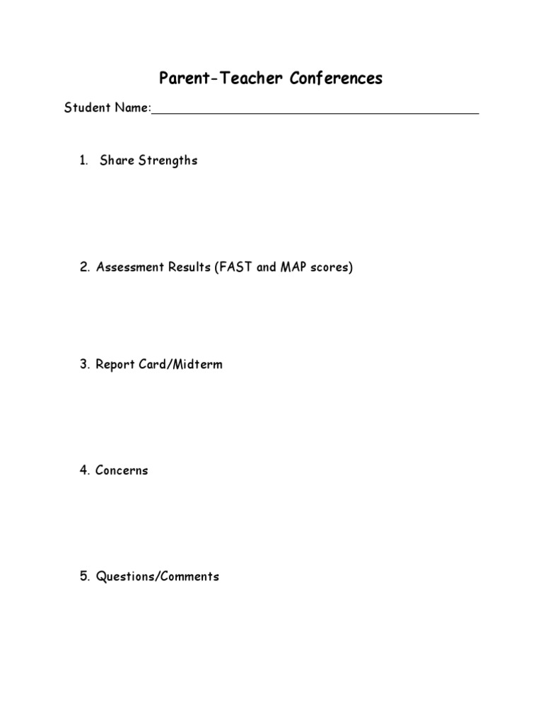 Parent-Teacher Conference Summary | PDF