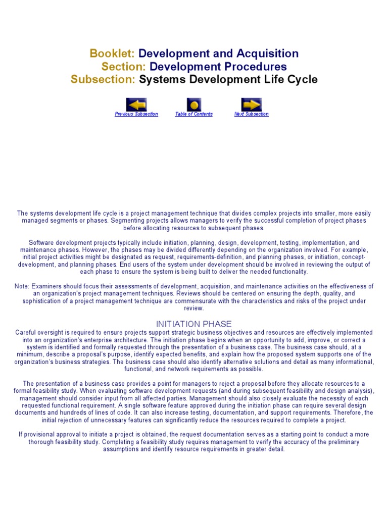 Booklet: Section: Subsection:: Systems Development Life Cycle | PDF | Computer Programming ...