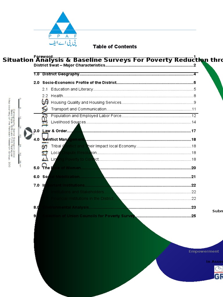 District Profile Report Swat | PDF | Workforce | Employment