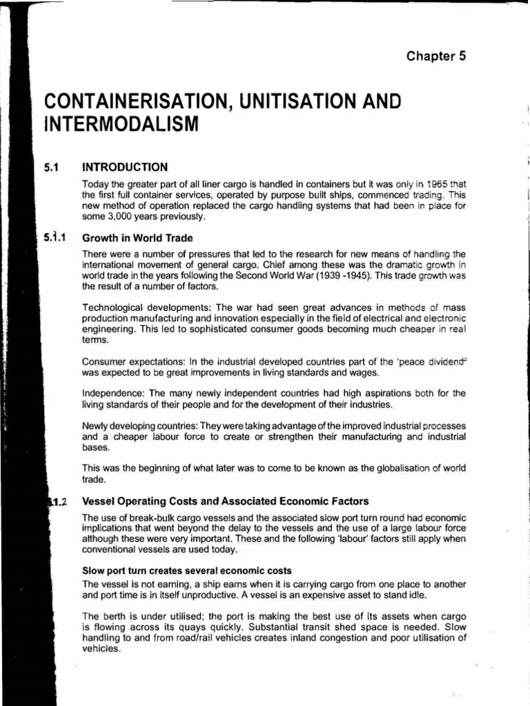 Containerisation, Unitisation and Intermodalism | PDF | Containerization | Cargo