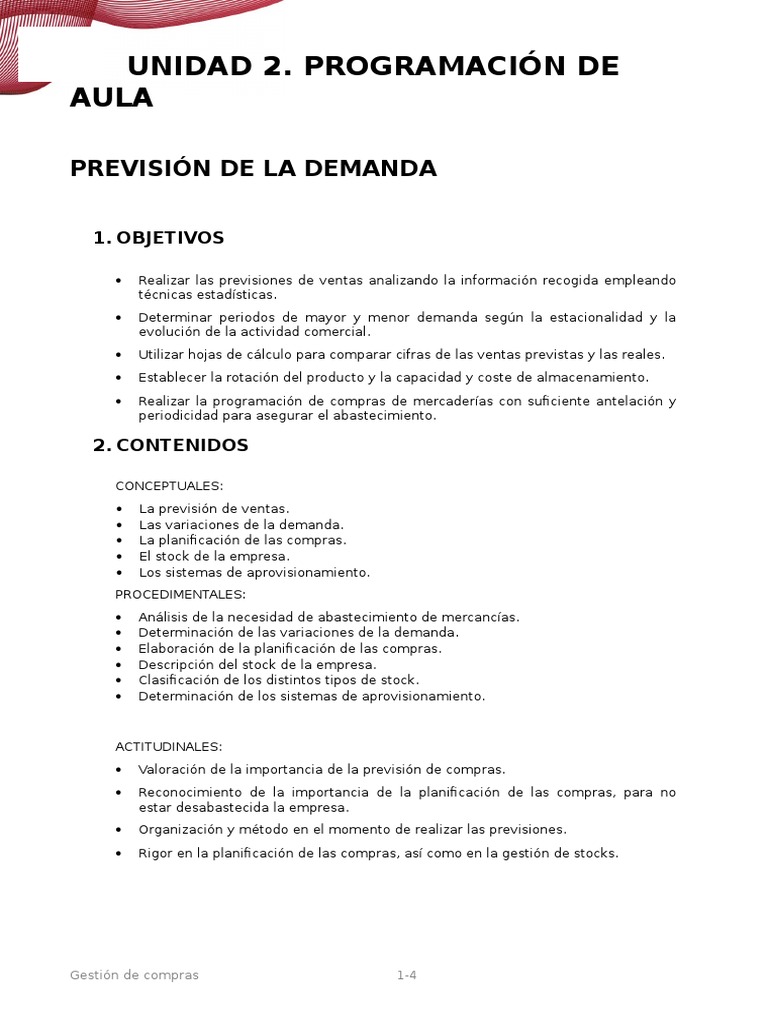 U2 Programacion Gestion de Compras | PDF | Evaluación | Planificación