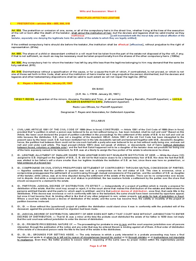 Wills Week 6 Cases | PDF | Will And Testament | Probate
