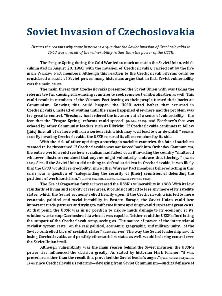 Czech Invasion of 1968 | PDF | Soviet Union | World Politics