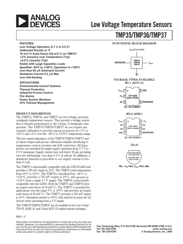 TMP 35 G | PDF | Electrostatic Discharge | Capacitor