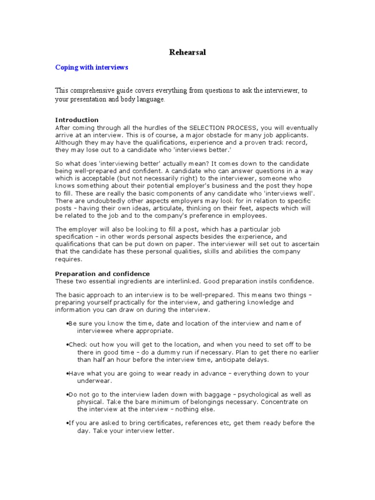 Mastering Interview Preparation Techniques | PDF | Question | Interview
