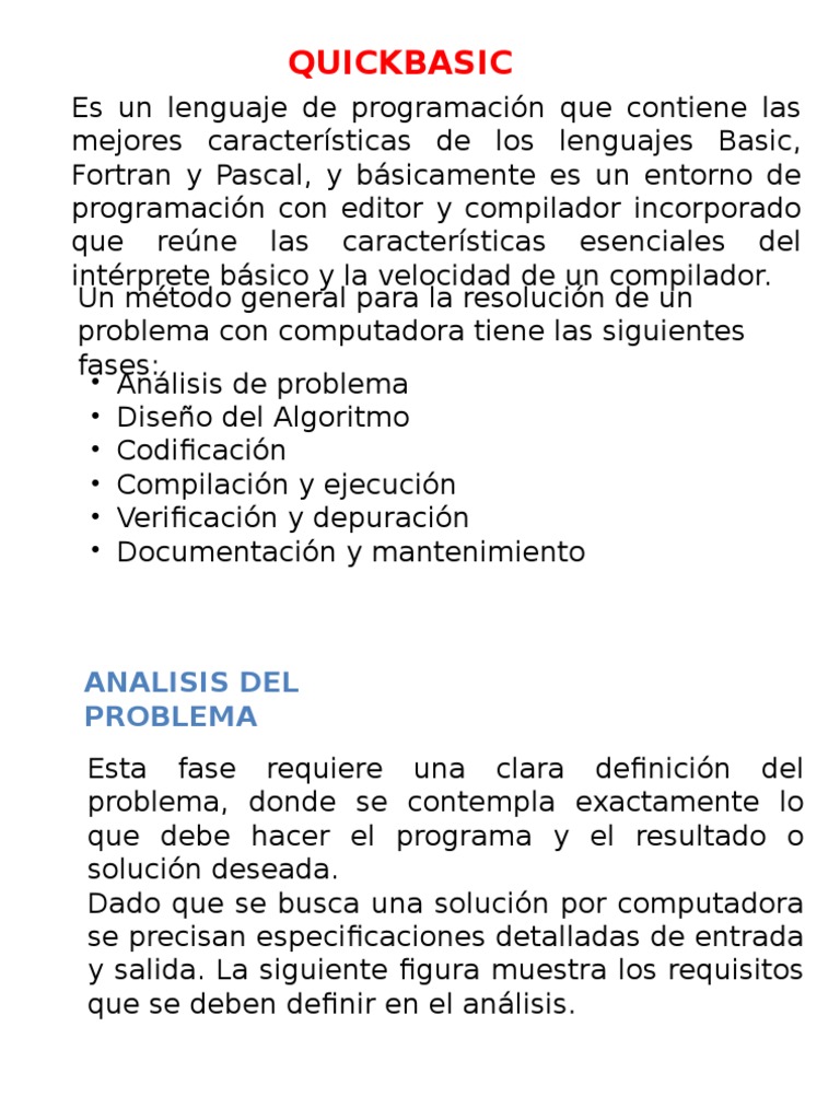 Clase de Quickbasic | PDF | Programa de computadora | Programación