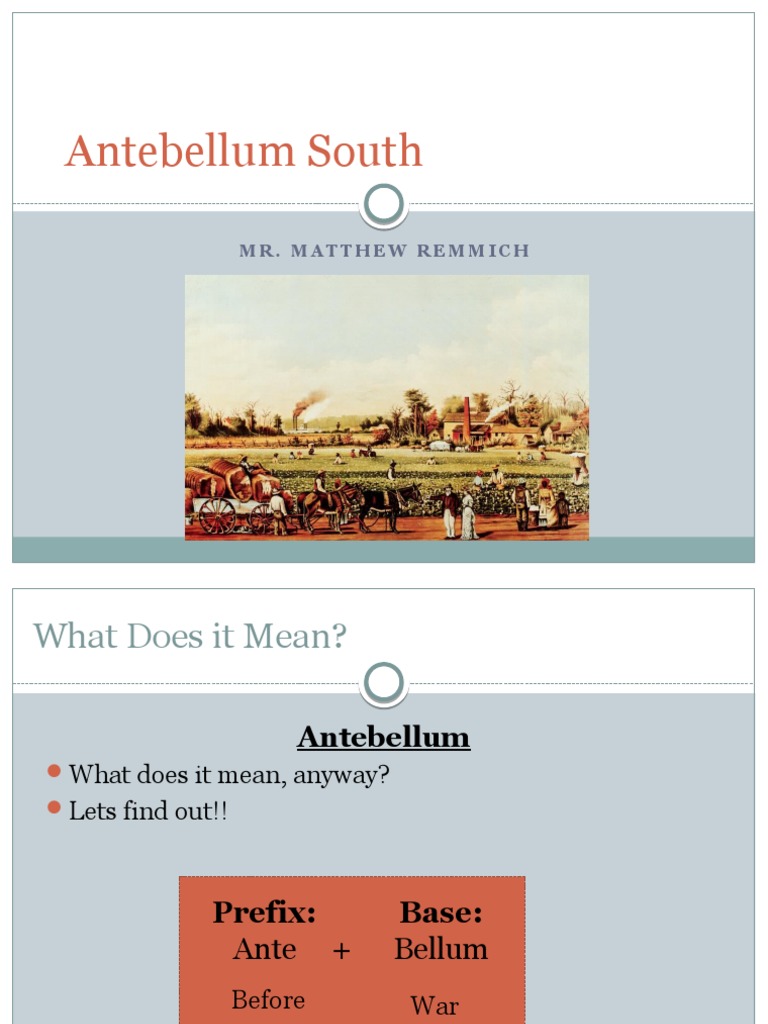 Antebellum South Lesson | PDF | Language Arts & Discipline | Art