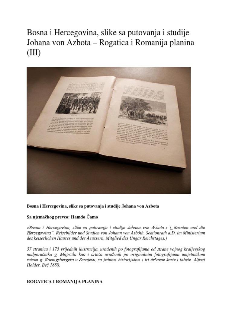 Bosna I Hercegovina Slike Sa Putovanja I Studije Johana Von Azbota Rogatica I Romanija Planina ...