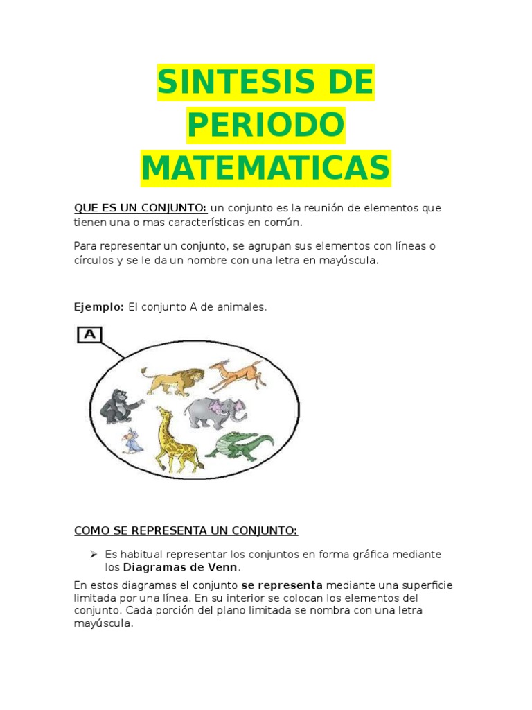 Sintesis de Periodo Matematicas | PDF
