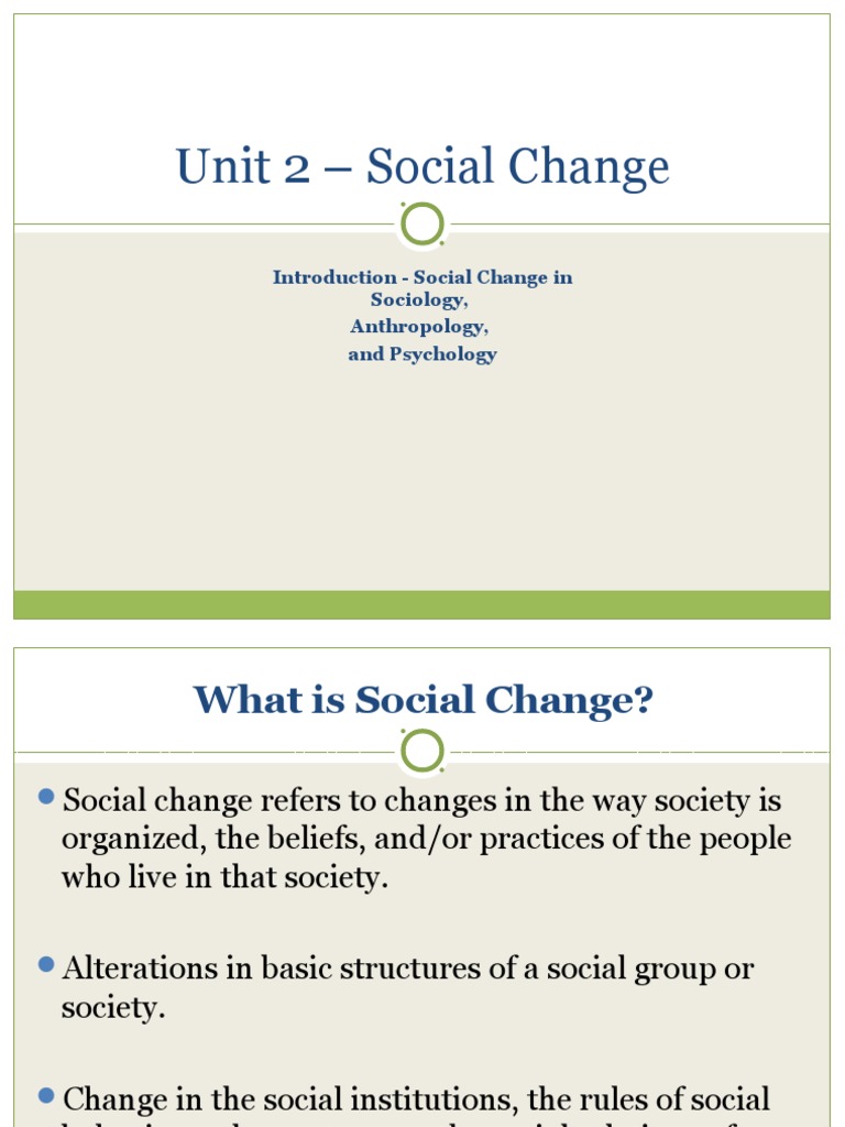 2 - Introduction To Social Change | PDF | Attitude (Psychology) | Sociology