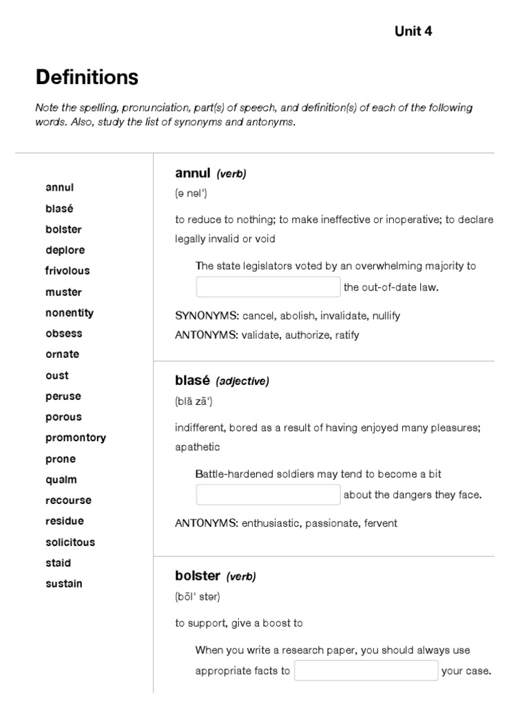 Sadlier Connect™ - Definitions | PDF | Lexicology | Semantic Units