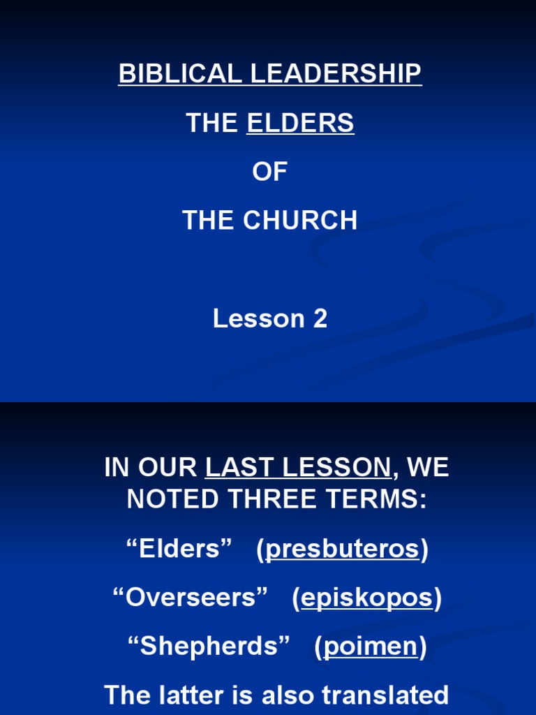 Biblical Leadership: Church Elders Explained | PDF | Elder ...