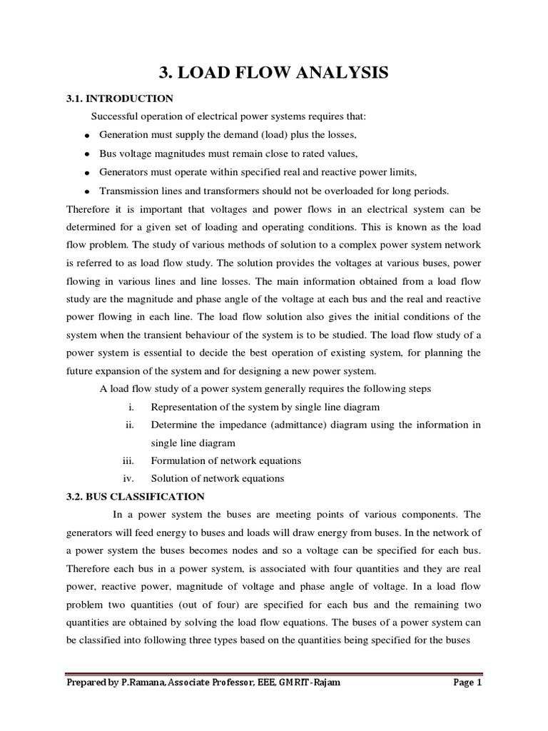 Load Flow Analysis | PDF | Quantity | Electric Power