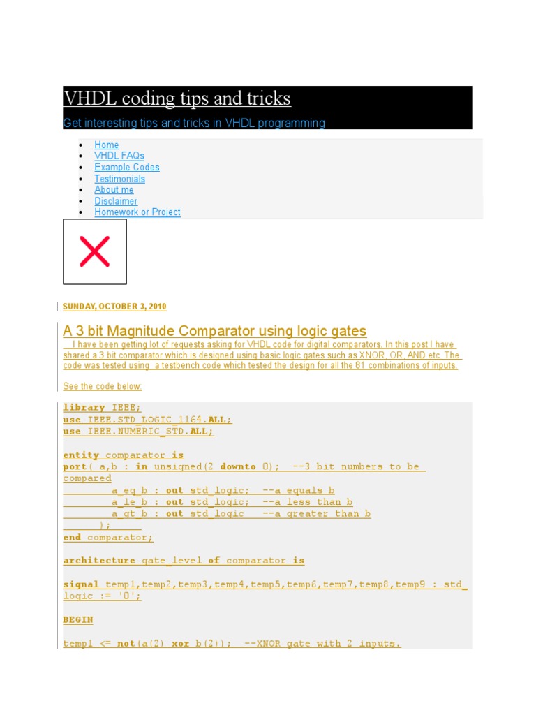 Vhdl Coding Tips And Tricks Pdf Vhdl Field Programmable Gate Array