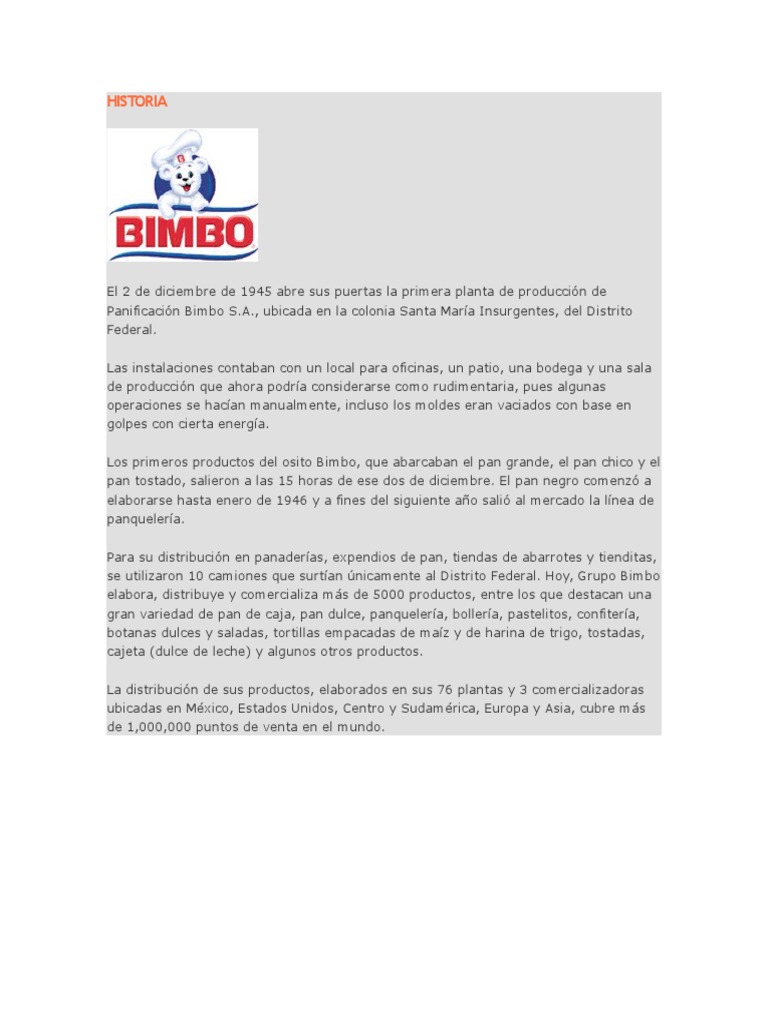 Historia de Bimbo | PDF